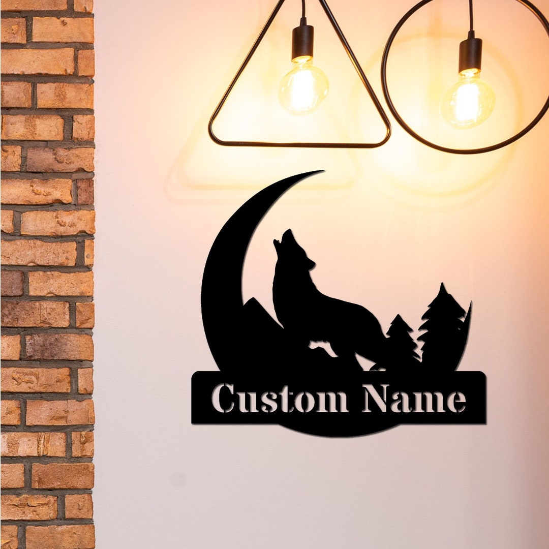 Custom Wolf Metal Wall Art Wolf Metal Sign Wolf Wall Decor Wolf Gift ...