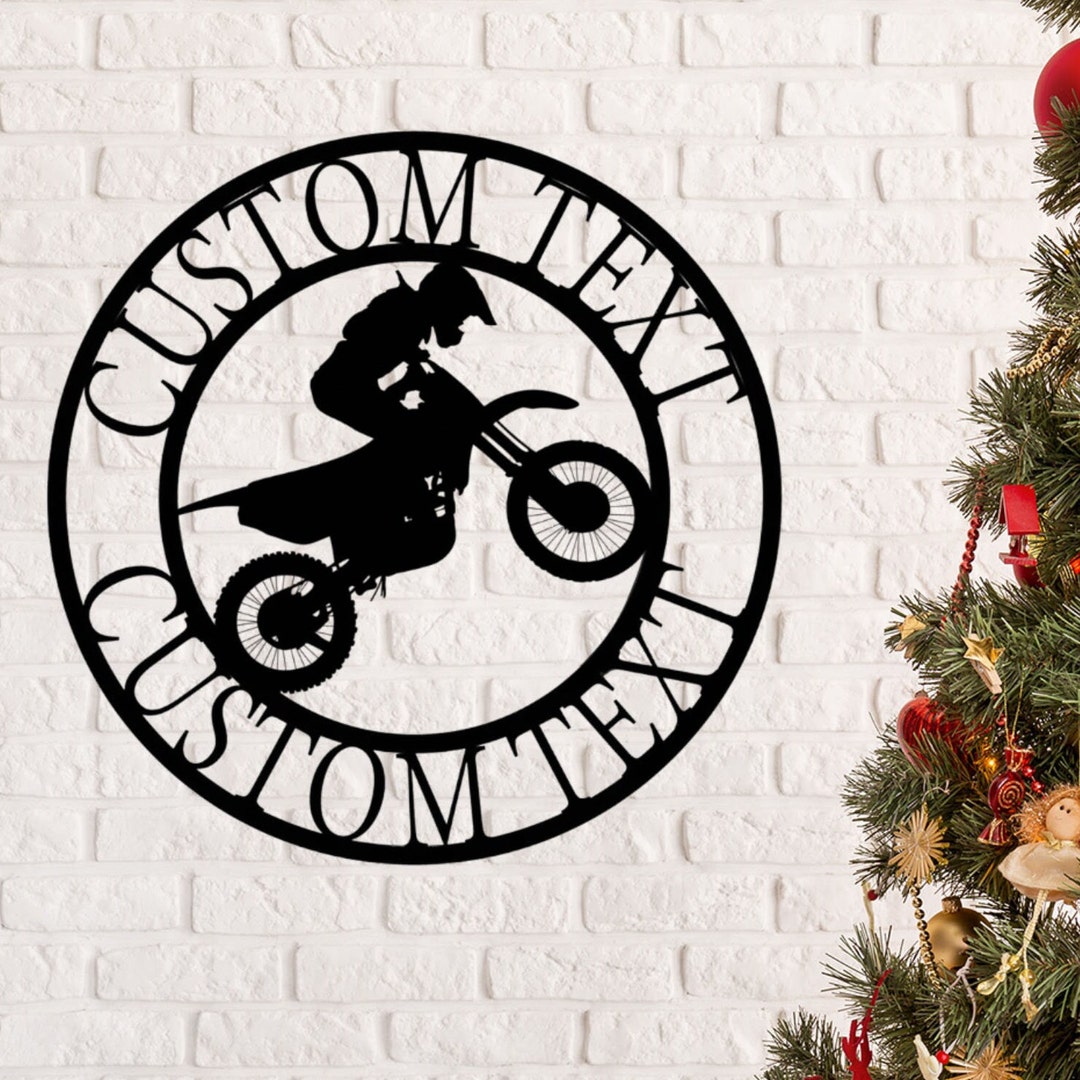 Custom Motorcycle Sign Dirt Bike Sign Motorcycle Metal Wall Art Garage ...