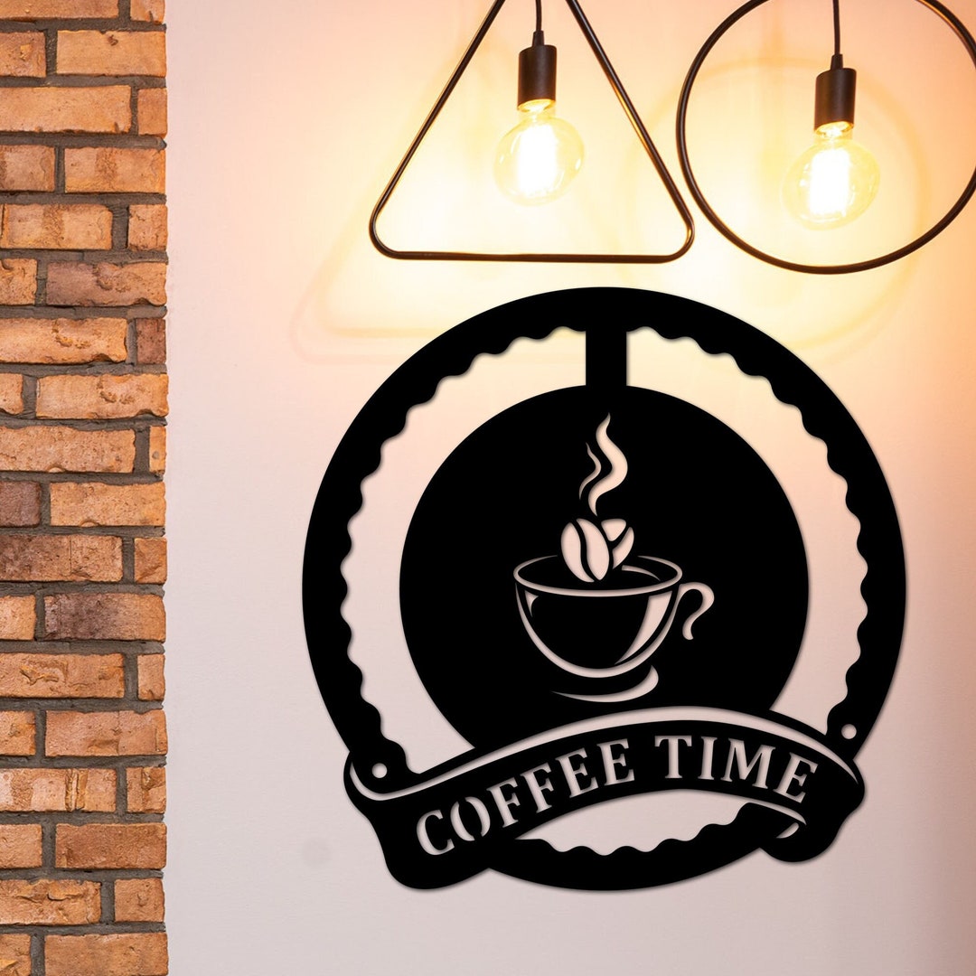 Custom Coffee Bar Sign Metal Coffee Bar Wall Hanging Home Decor Custom ...
