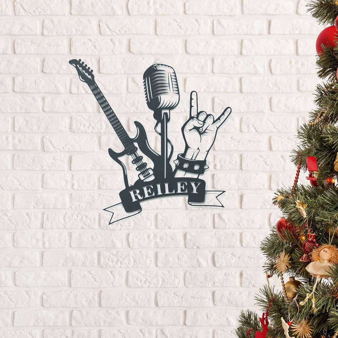 Custom Guitar Music Band Metal Wall Art, Personalized Rock and Roll ...