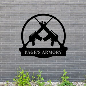 Custom Gun Sign Gun Metal Sign Personalized Gun Metal Wall Art Gun ...
