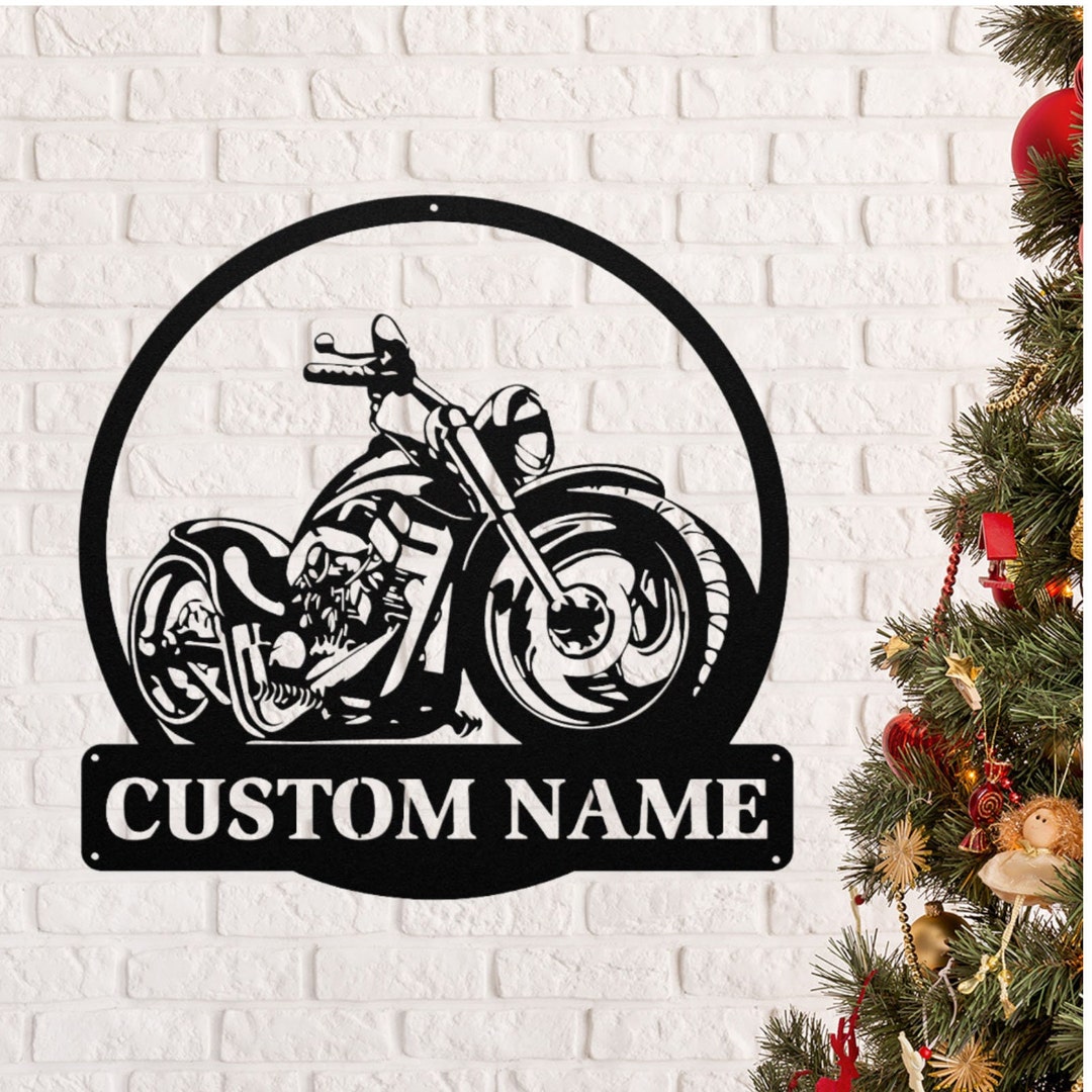 Custom Motorcycle Sign Harley Davidson Metal Wall Art Motorcycle Metal
