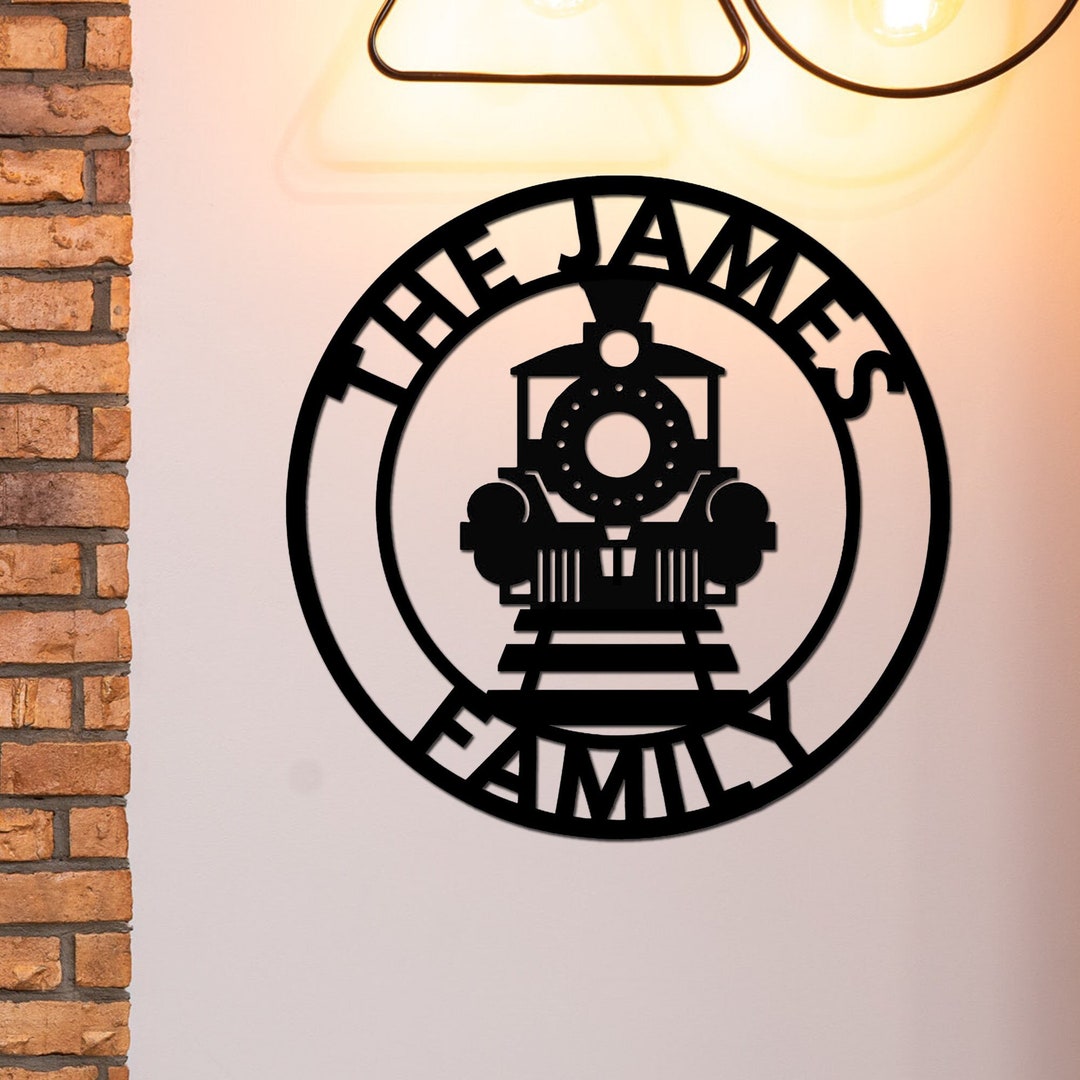 Custom Train Metal Sign Metal Train Wall Decor Railroad Crossing Sign ...