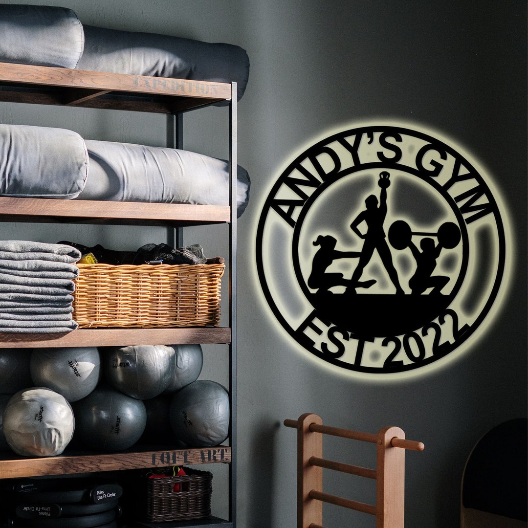 Custom Home Gym Signs Home Gym Decor Workout Metal Wall Art Gym Fitness ...