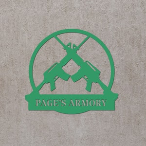 Custom Gun Sign Gun Metal Sign Personalized Gun Metal Wall Art Gun ...