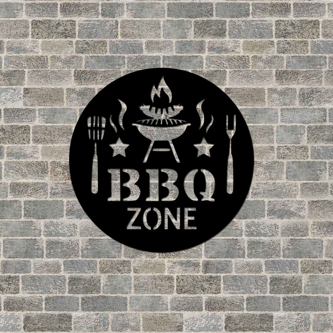 BBQ Wall Art Barbecue Metal Sign Personalized Grilling Wall Art Outdoor ...
