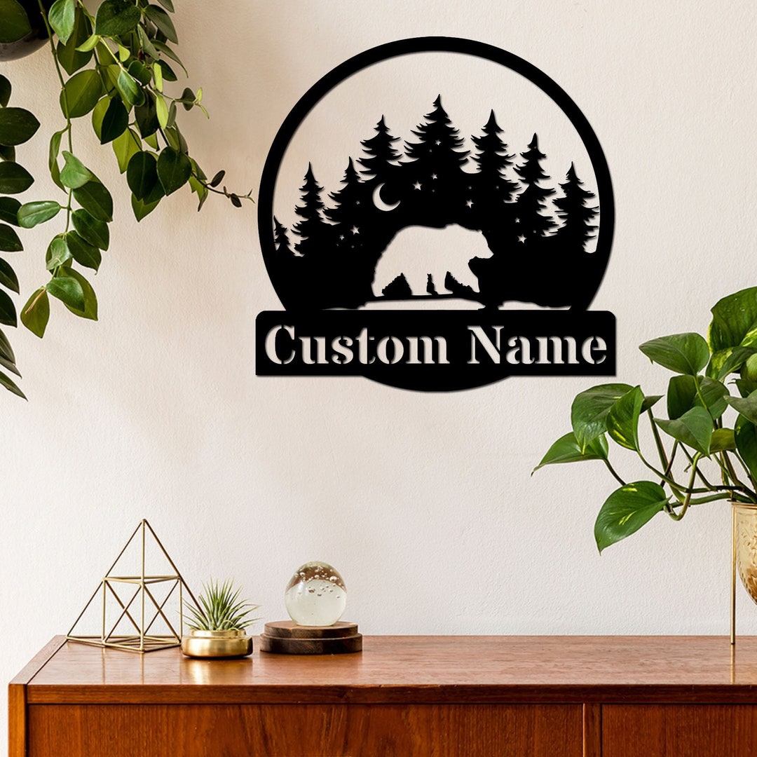 Custom Metal Bear Art Bear Sign Bear Metal Wall Art Home Decor Last ...