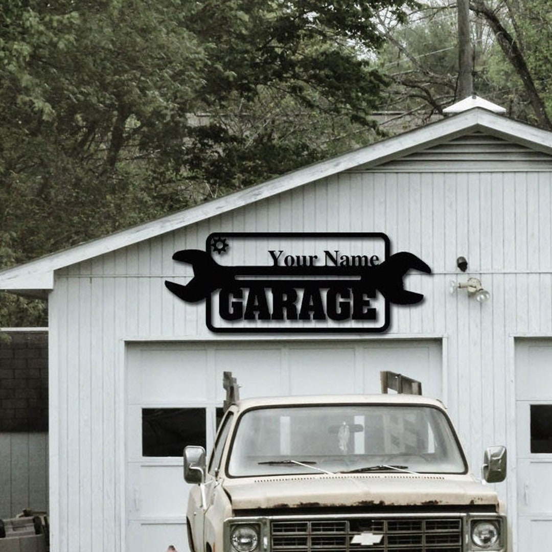 Custom Garage Sign Personalized Garage Metal Wall Art Garage Wall Decor ...