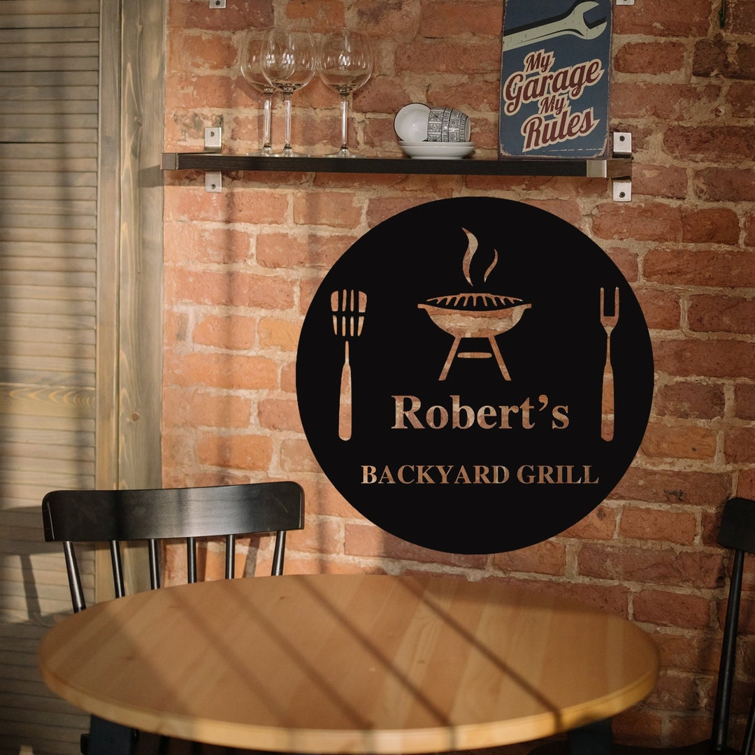 Custom BBQ Sign Personalized Barbecue Metal Sign LED Grill Sign Wall ...