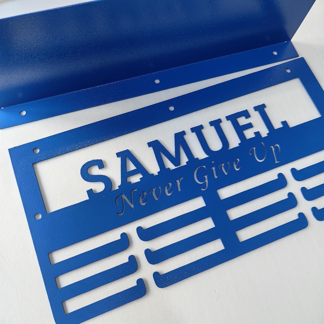 Personalized Medal Hanger and Trophy Shelf, Custom Metal Medal Holder ...
