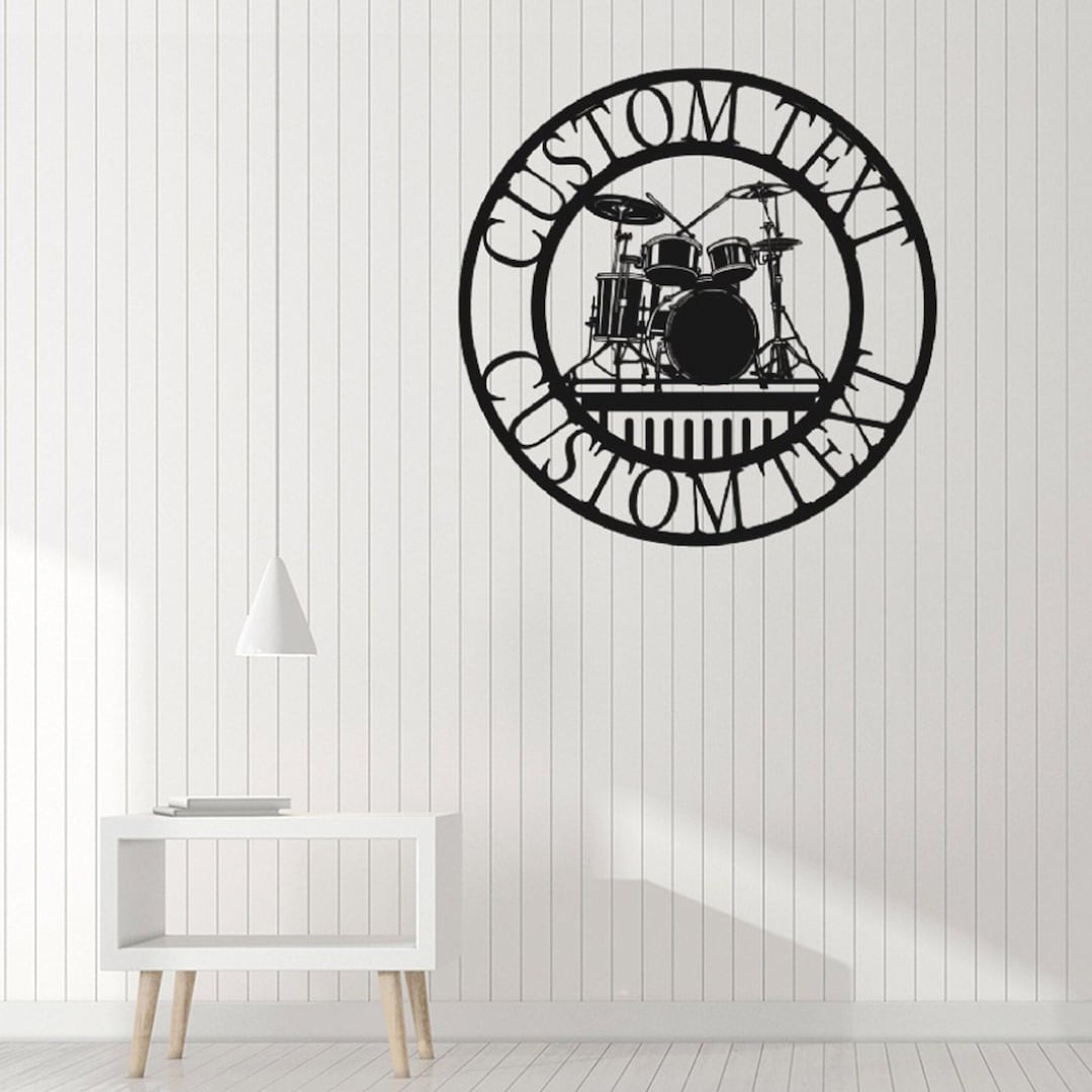 Drum Set Metal Wall Decor Drum Name Sign Drum Set Drummer - Etsy