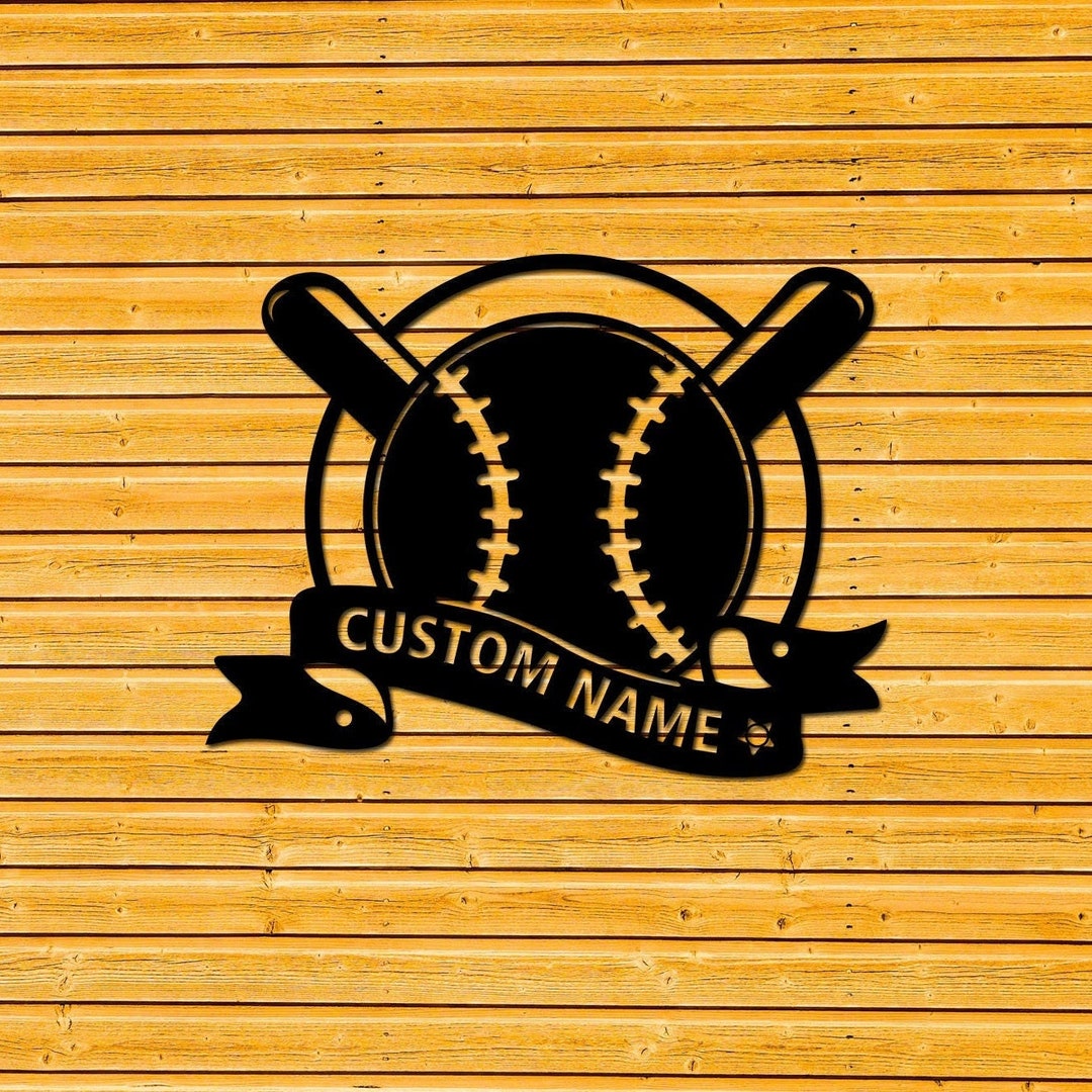 Personalized Baseball Sign Softball Metal Wall Art With Lights Custom ...