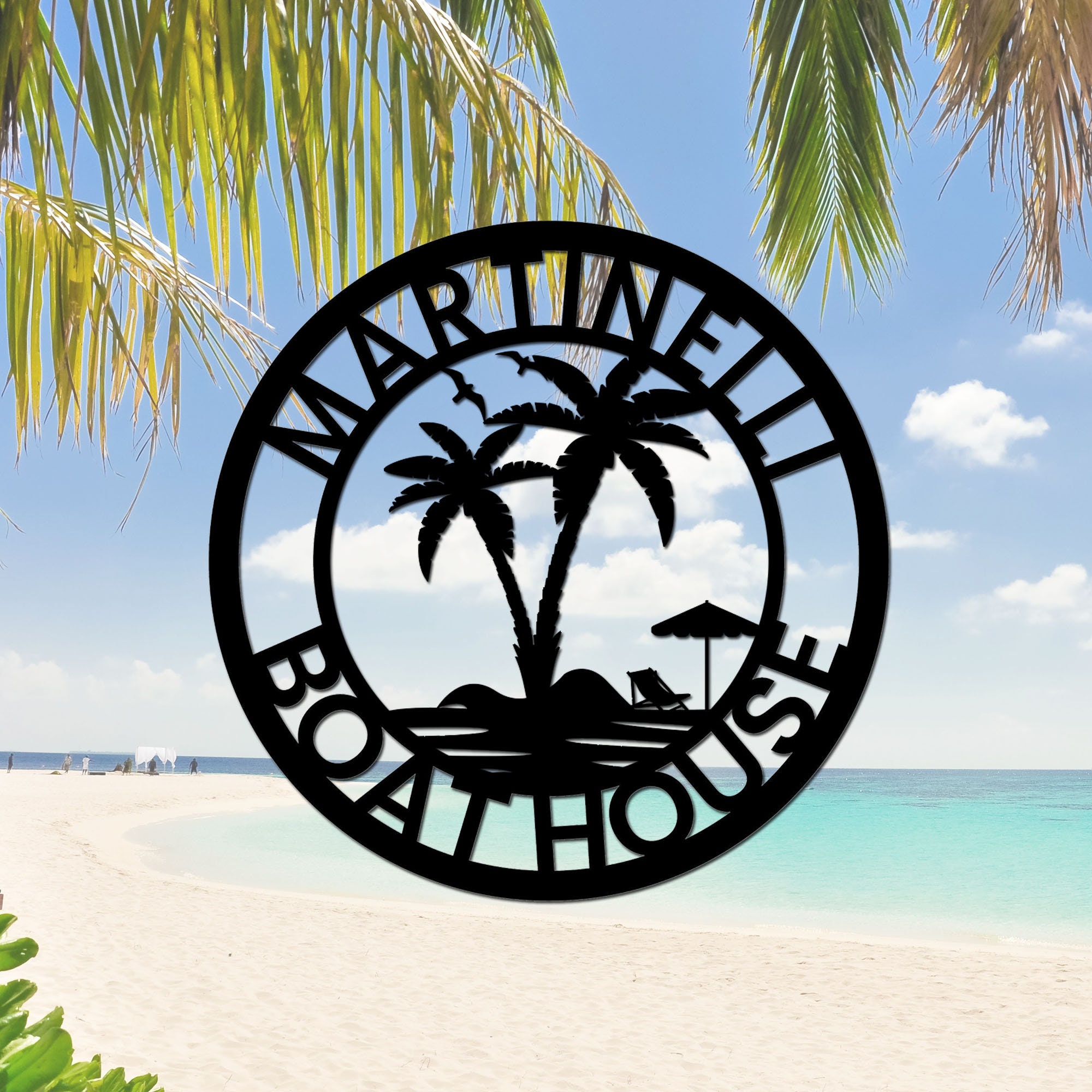 Custom Palm Trees Sign Patio Sign Palm Trees Metal Sign Pool Decor ...