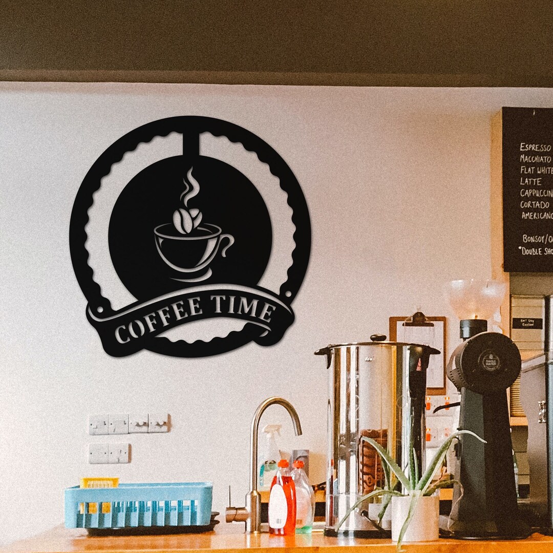 Custom Coffee Bar Sign Metal Coffee Bar Wall Hanging Home Decor Custom ...