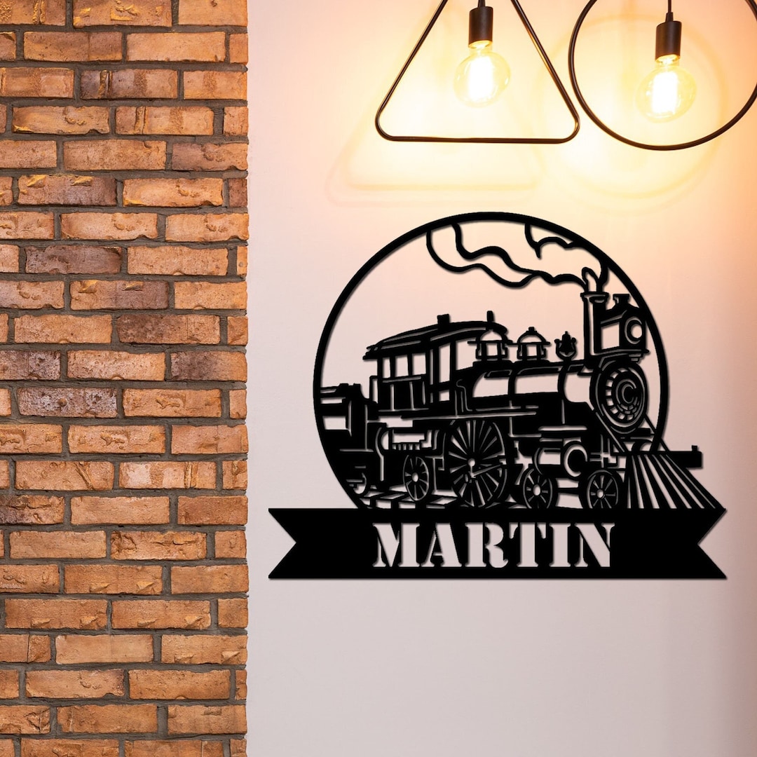 Custom Train Metal Sign Train Metal Wall Art Personalized Train Sign ...