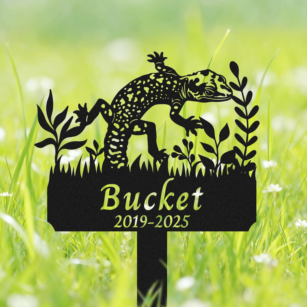 Custom Leopard Gecko Memorial Stake, Pet Grave Marker, Geckos Metal ...