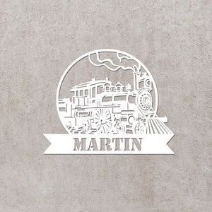 Custom Train Metal Sign Train Metal Wall Art Personalized Train Sign ...