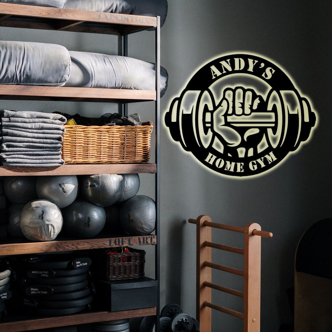 Personalized Gym Metal Sign Home Gym Signs Powerlifting Sign Workout ...