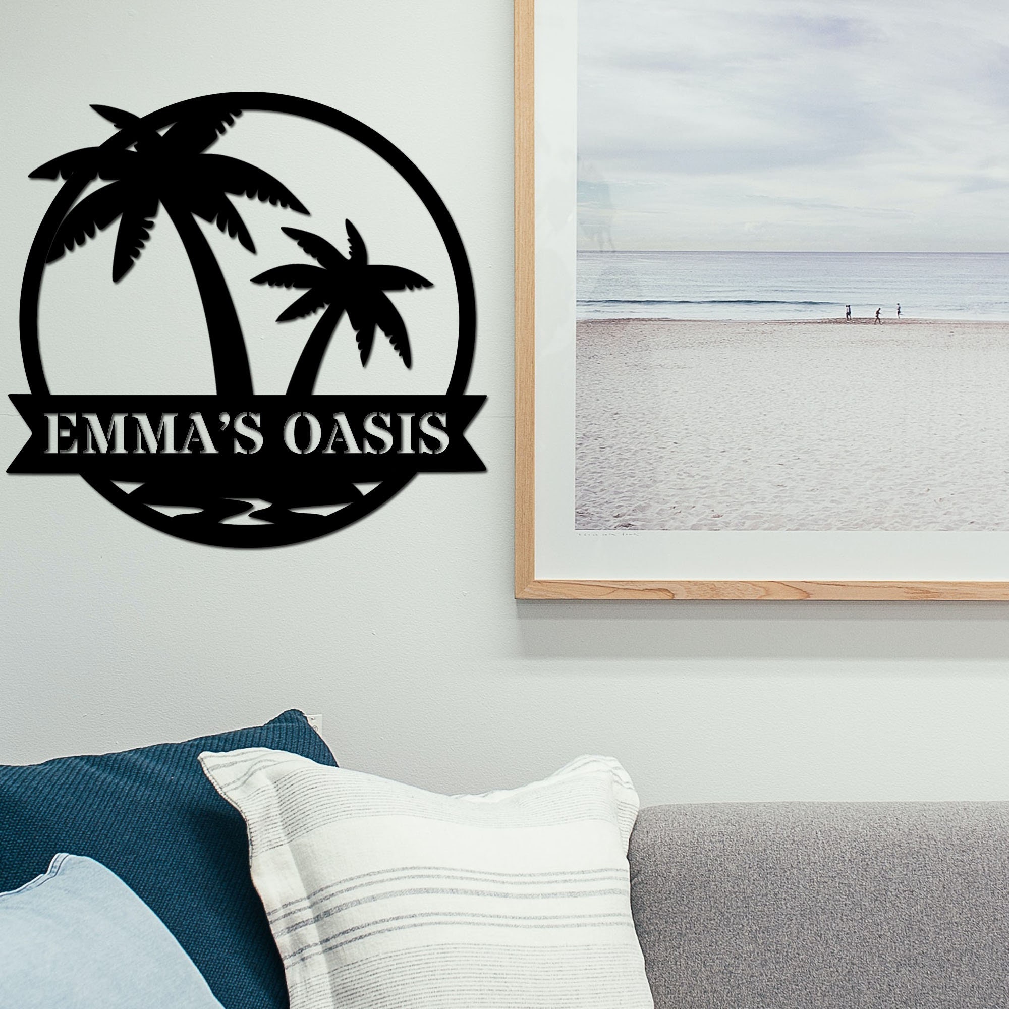 Custom Palm Trees Sign Patio Sign Palm Trees Metal Wall Art Pool Decor ...