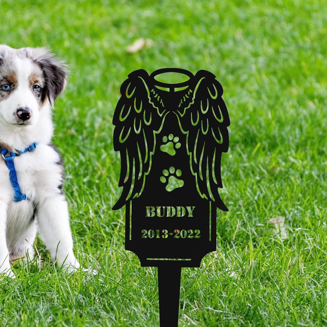 Custom Grave Marker for Dog Pet Grave Markers Metal Garden Stake Metal ...