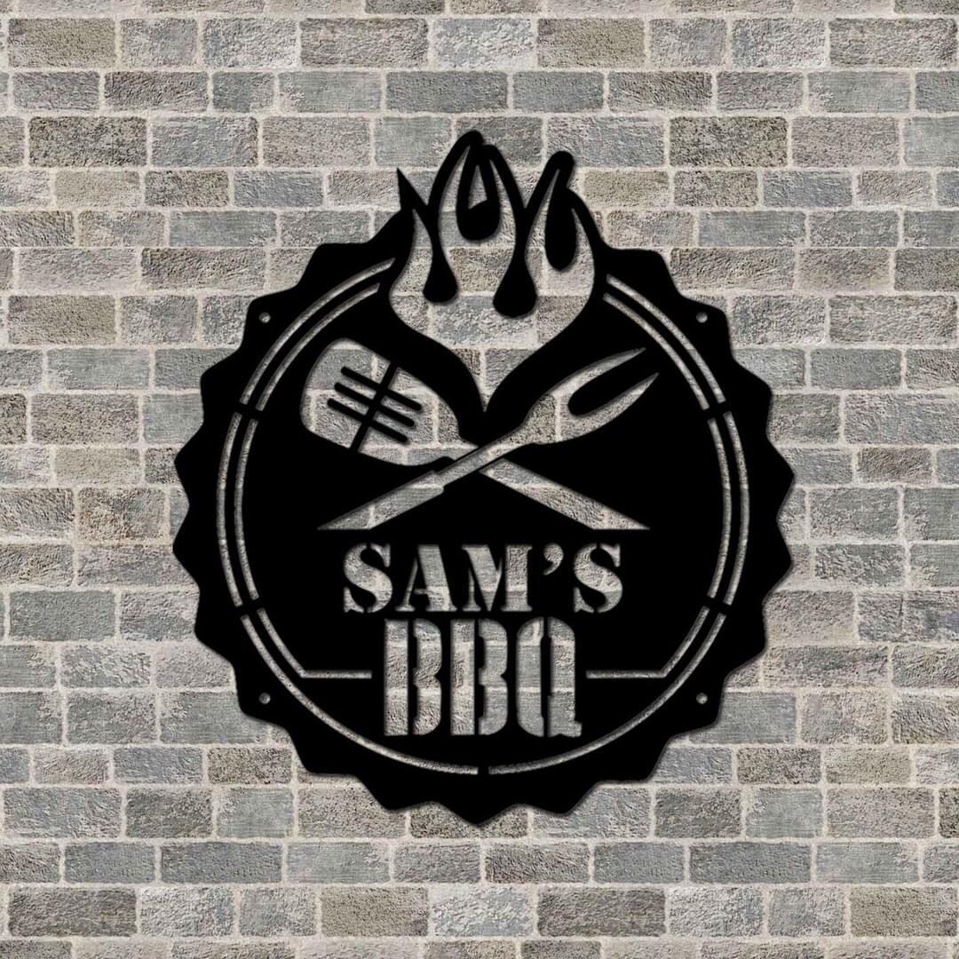 Custom BBQ Sign Personalized Barbecue Wall Art Barbecue Signs Barbecue ...