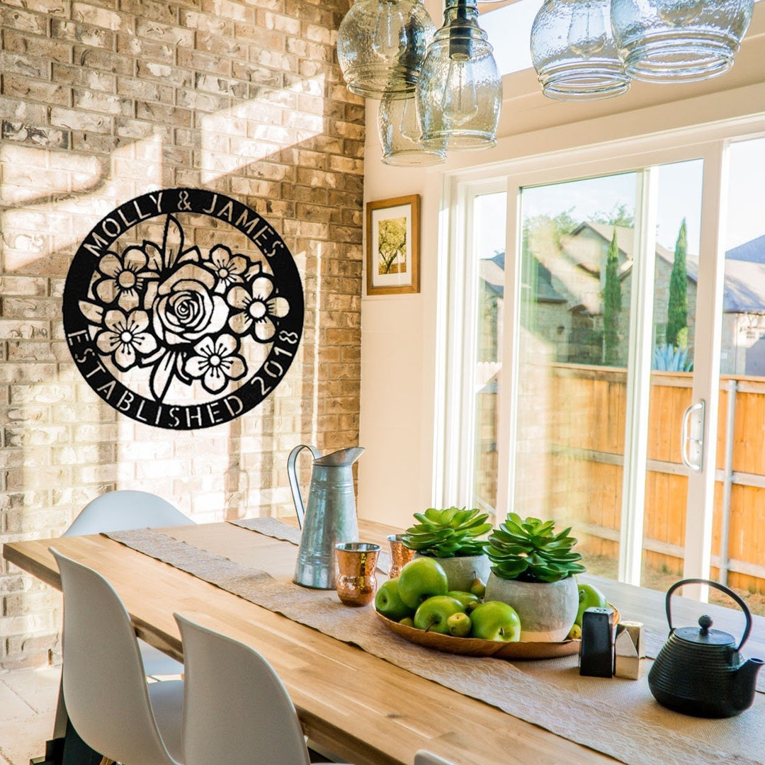 Personalized Metal Flower Sign Custom Flower Metal Wall Art - Etsy