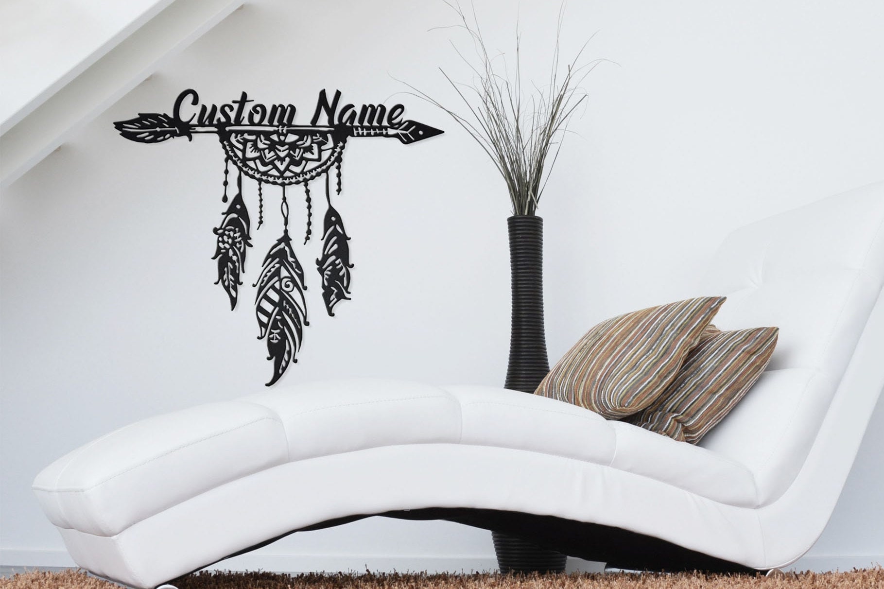Custom Dream Catcher Metal Wall Art Arrow Feathers Metal Sign Dream ...