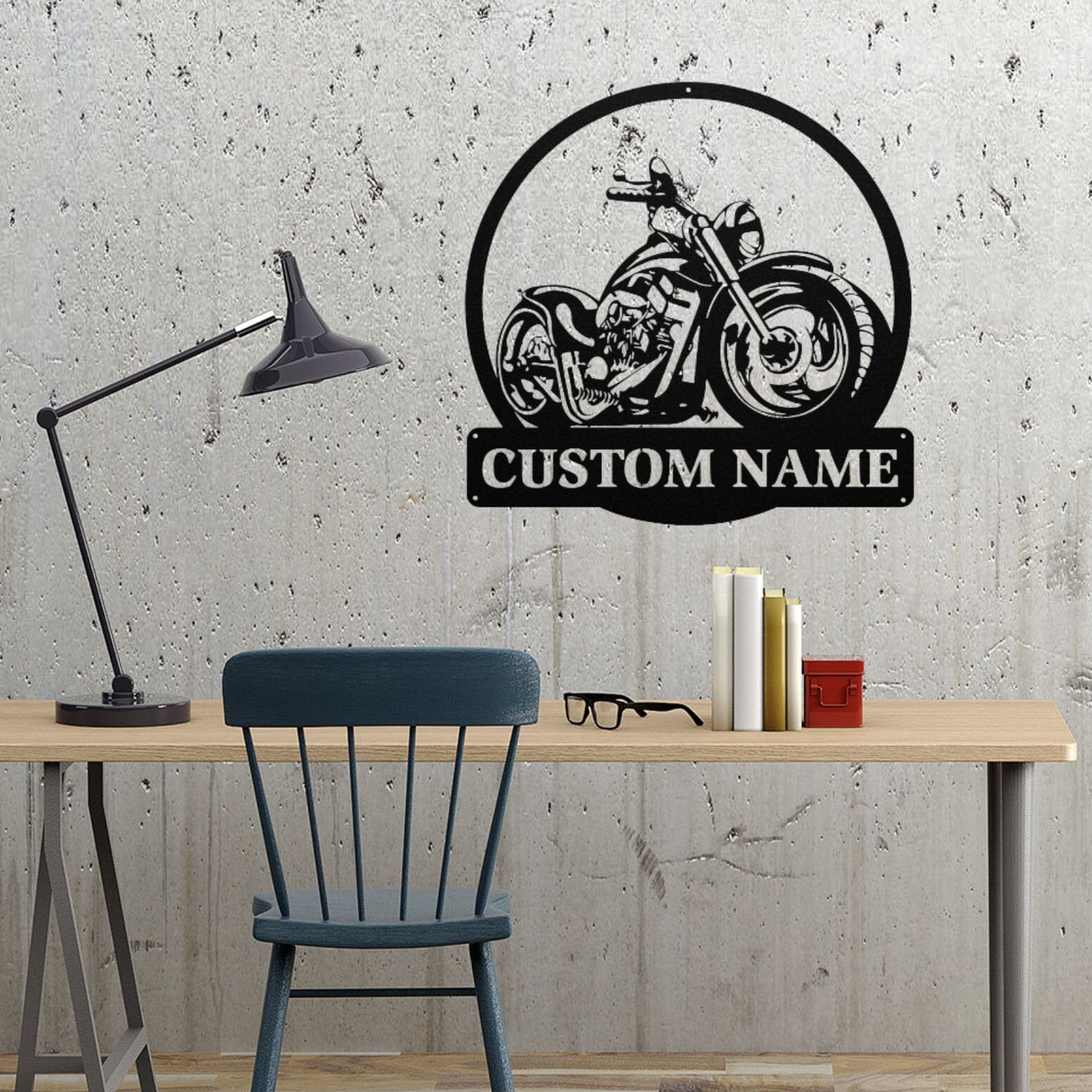 Custom Motorcycle Sign Harley Davidson Metal Wall Art Etsy