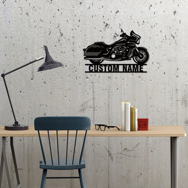 Custom Motorcycle Garage Metal Sign Harley Davidson Metal Wall Etsy