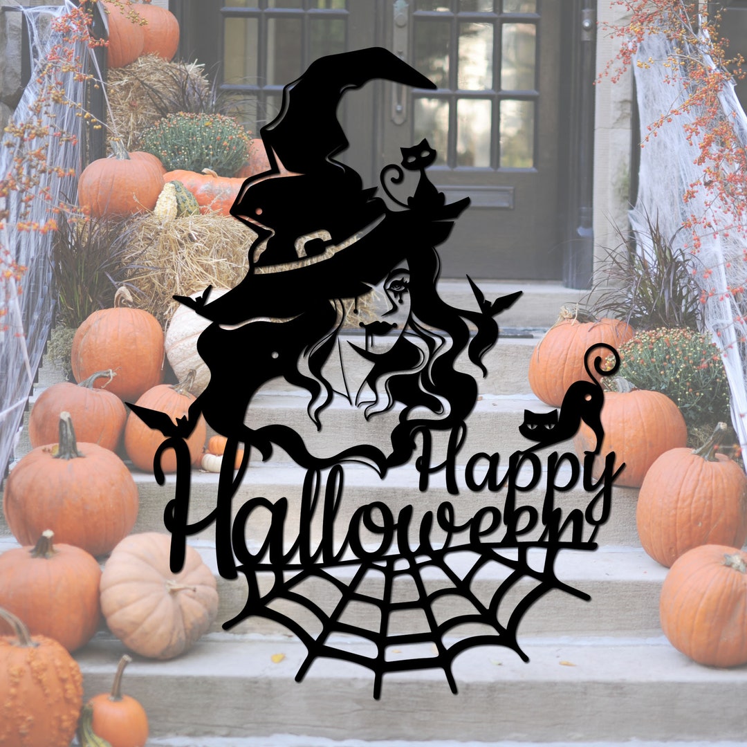 Halloween Witch House Sign Witch Metal Sign, Halloween Wall Decor ...