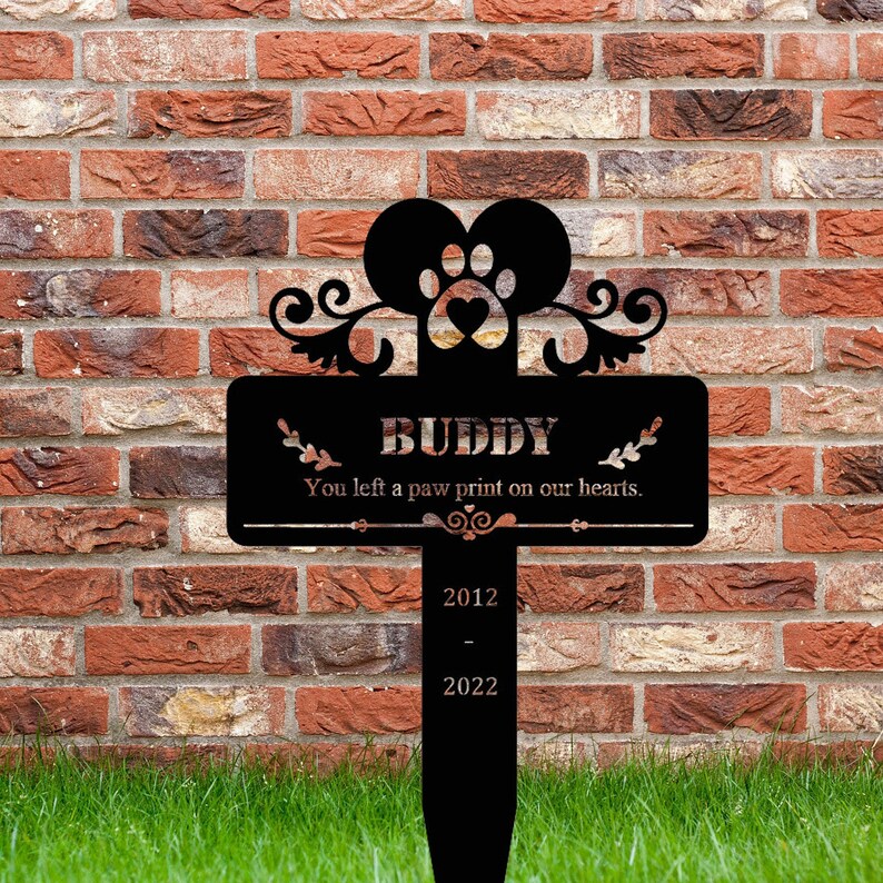 Custom Dog Memorial Stake Metal Dog Grave Stake Memorial Plaque With ...