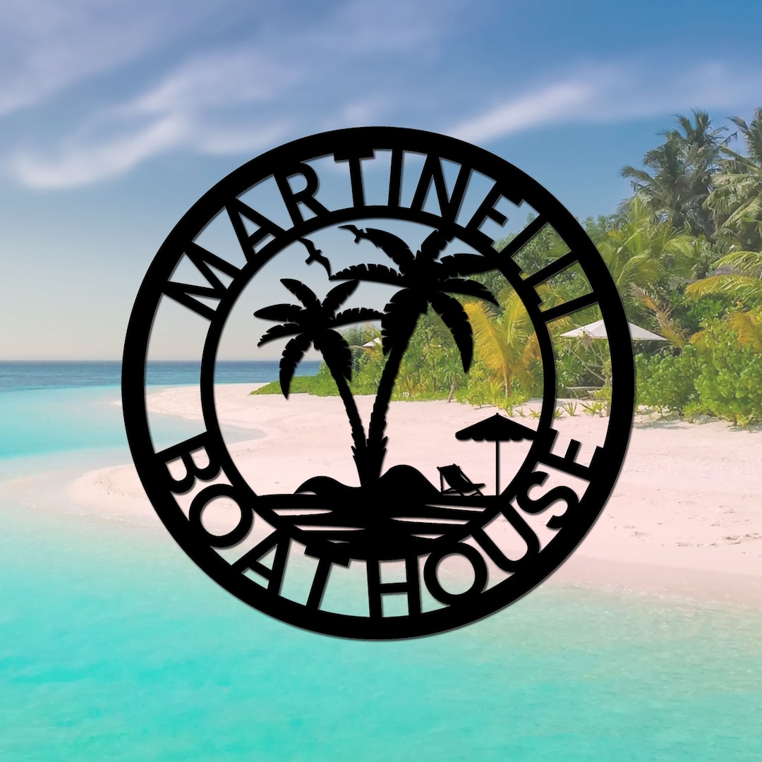 Custom Palm Trees Sign Patio Sign Palm Trees Metal Sign Pool Decor ...