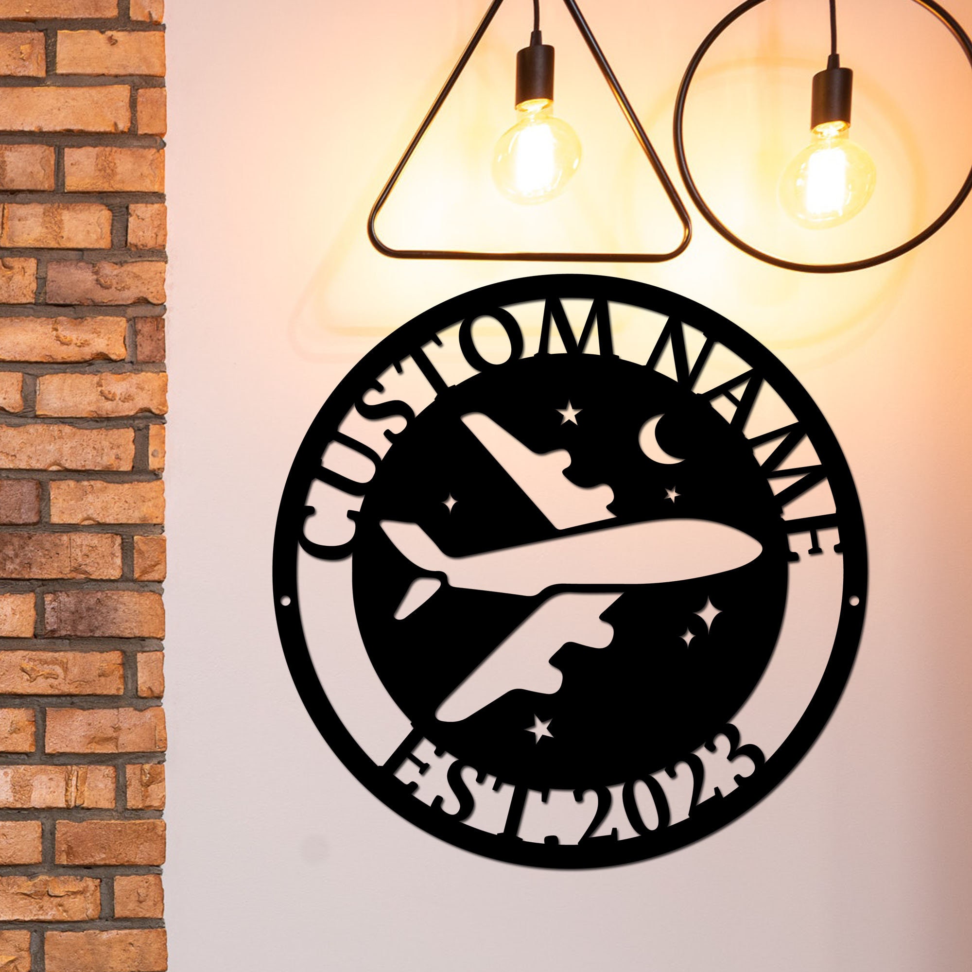 Custom Airplane Metal Wall Art Pilot Name Sign Decoration for - Etsy