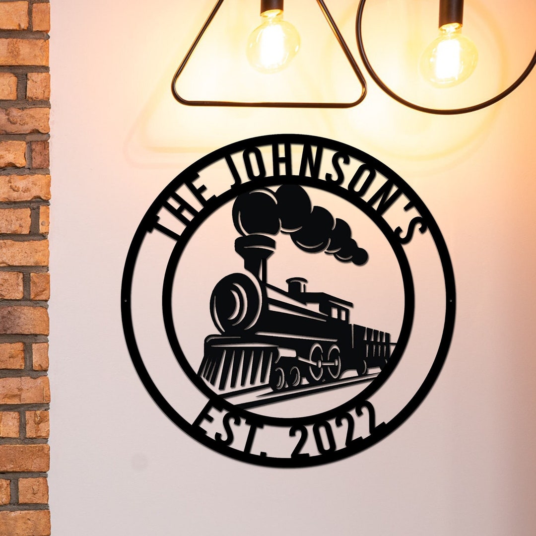 Personalized Train Metal Sign Train Name Sign Metal Wall Decor Custom ...