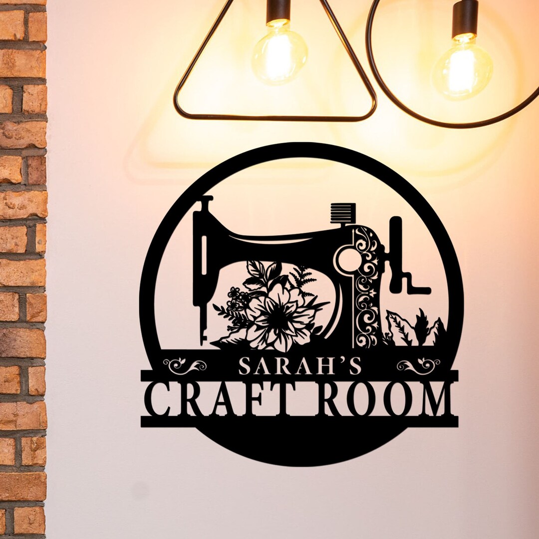 Custom Sewing Metal Wall Art Sewing Room Sign Personalized Sewing Sign ...