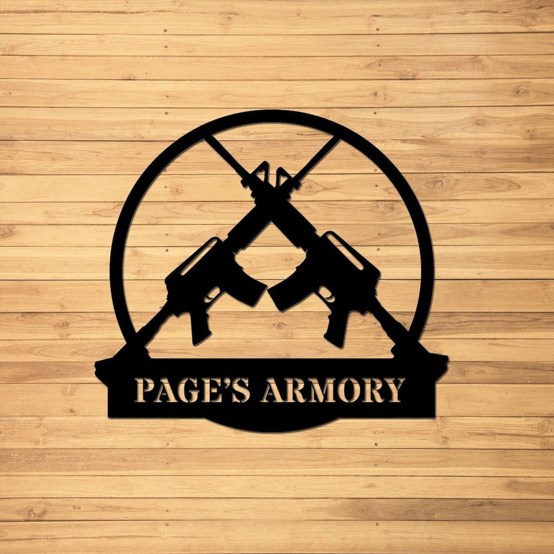 Custom Gun Sign Gun Metal Sign Personalized Gun Metal Wall Art Gun ...