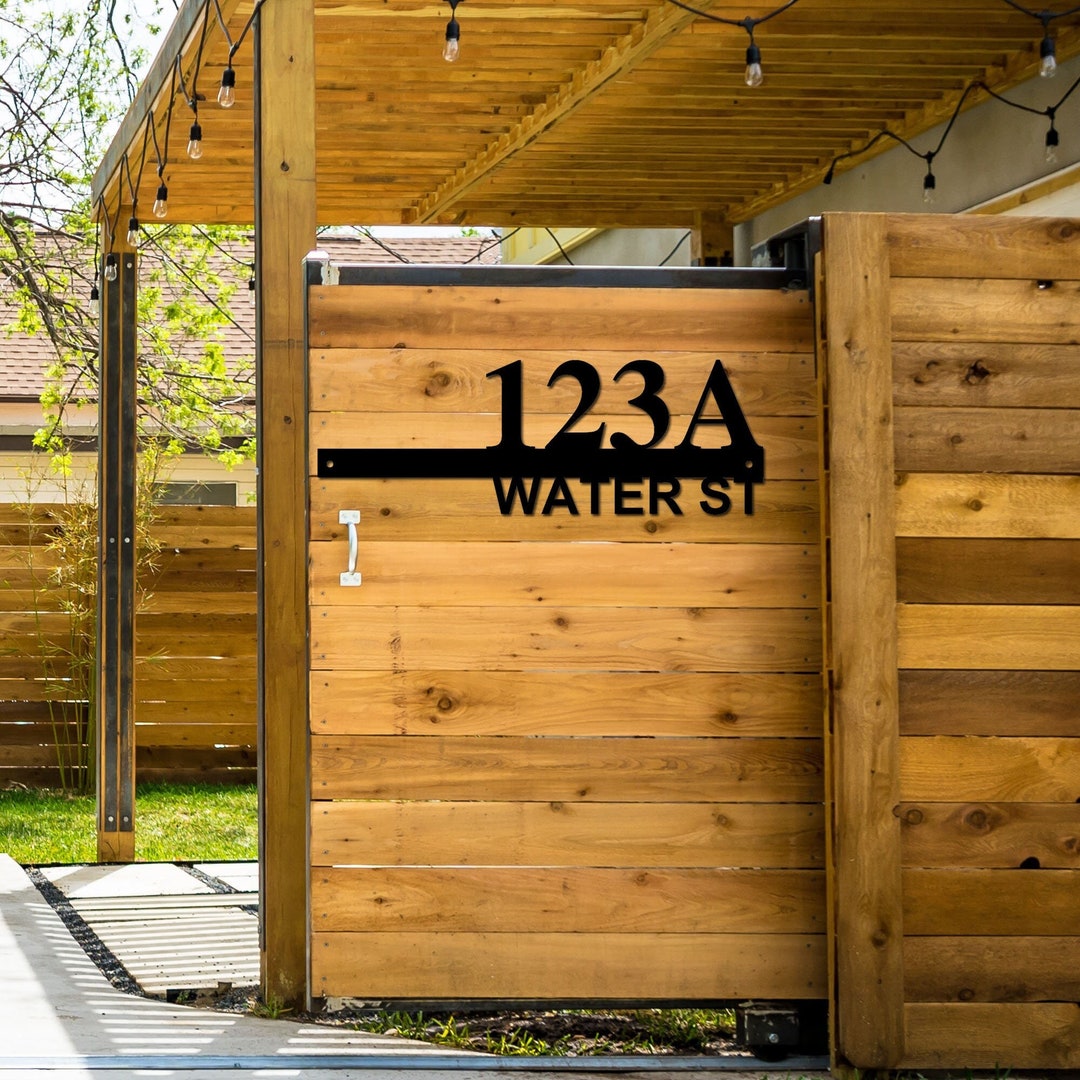 Custom Metal Address Sign Metal House Numbers Sign Modern Address ...