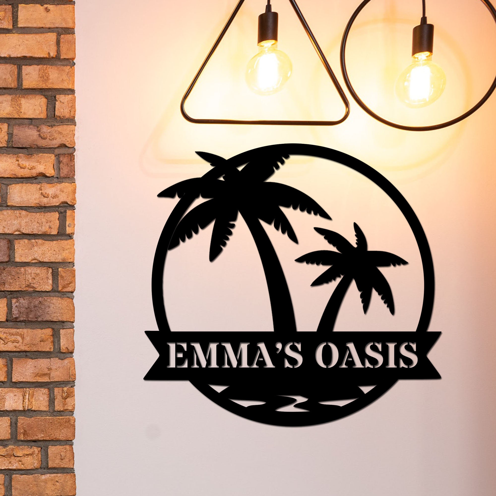 Custom Palm Trees Sign Patio Sign Palm Trees Metal Wall Art Pool Decor ...