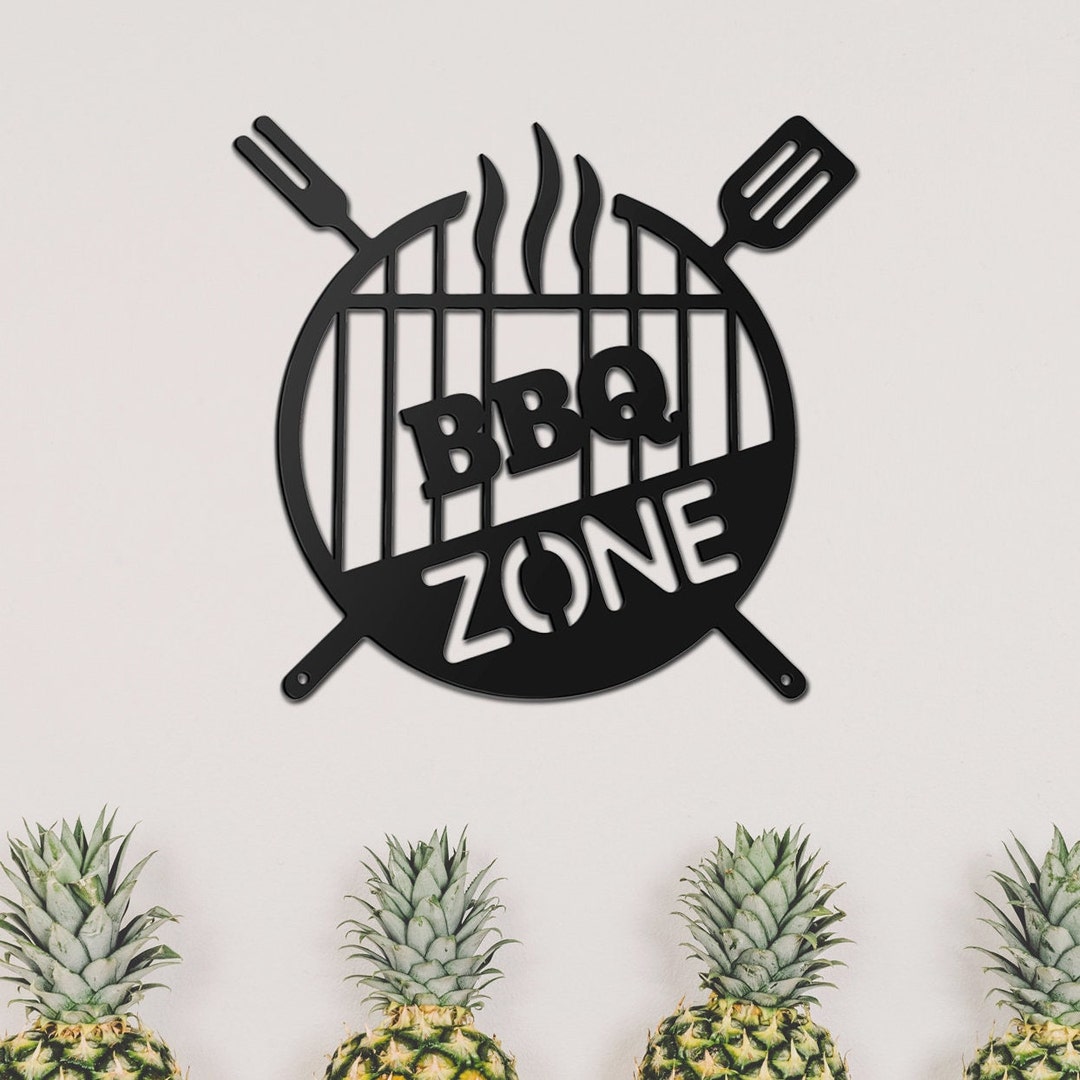 Personalized BBQ Grill Name Sign Custom Barbecue Metal Sign Wall Art ...