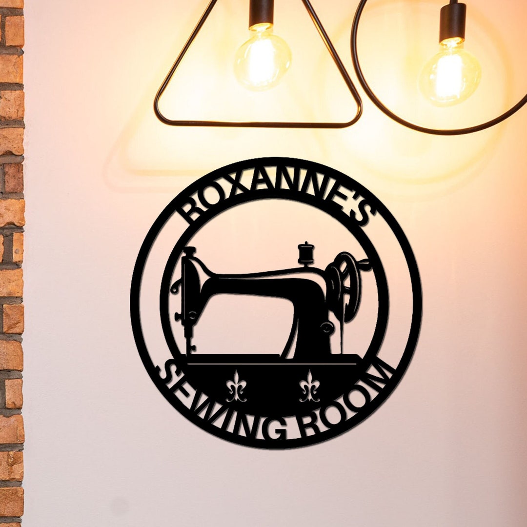 Custom Sewing Room Sign Sewing Metal Wall Art Personalized Sewing Sign ...