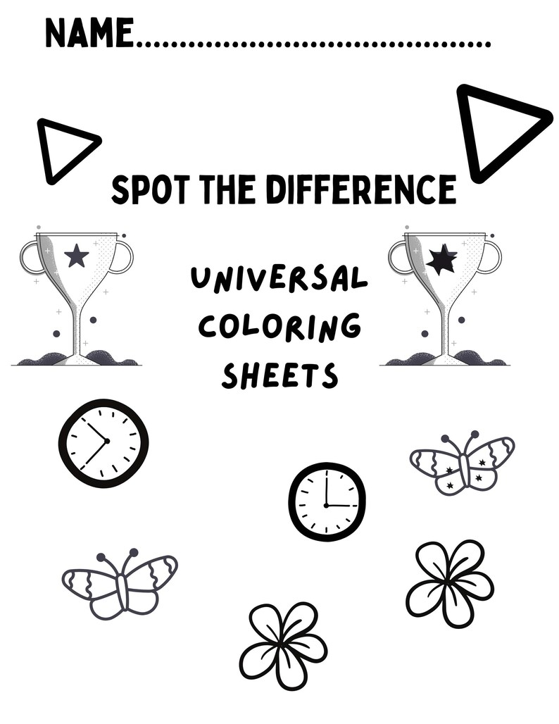 Spot the Difference Fun Coloring Pages for Adults and Kids - Etsy
