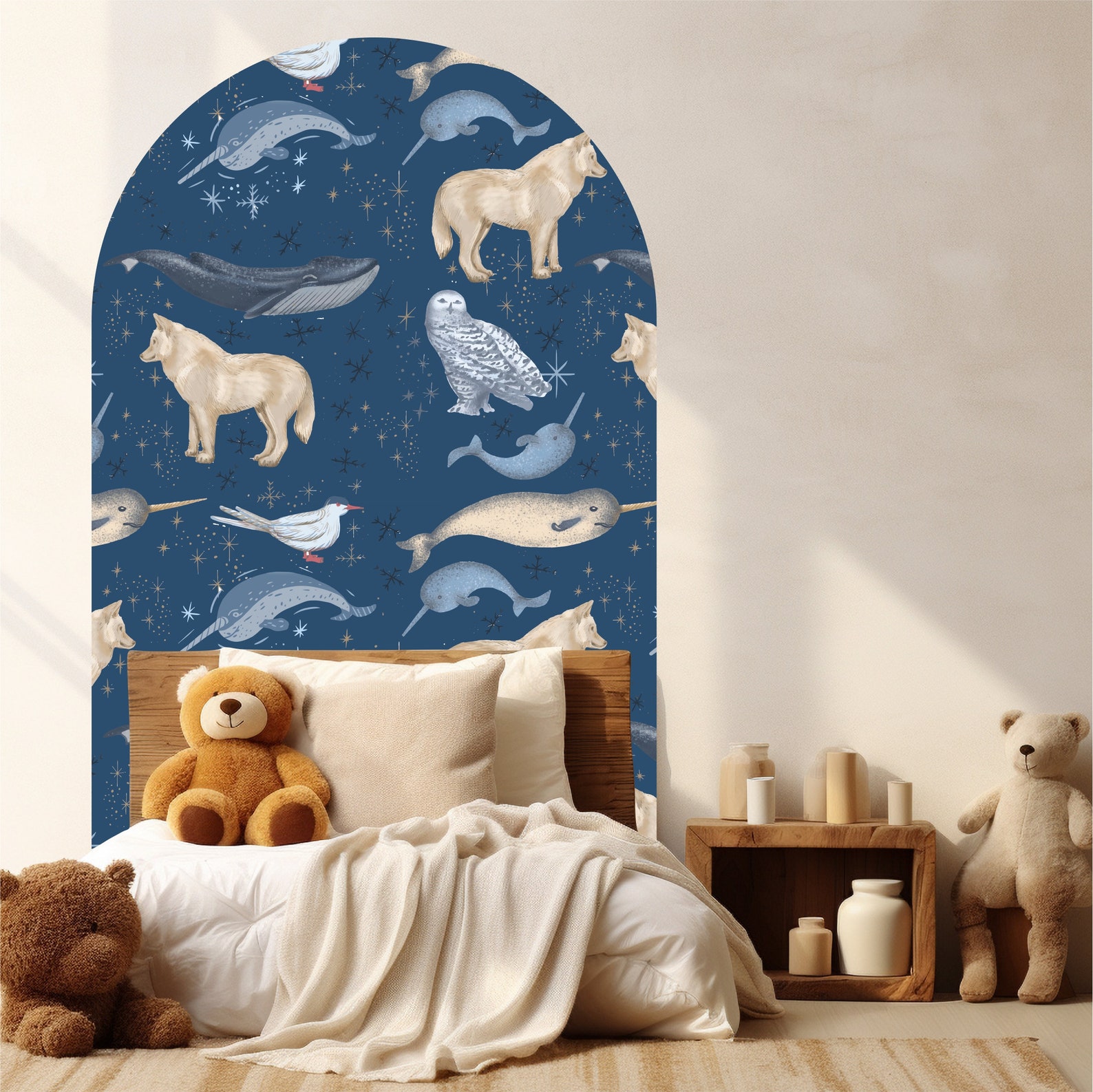 Artic Animals Headboard Mural / Bedhead Wall Decal / Arch Wall Decal ...