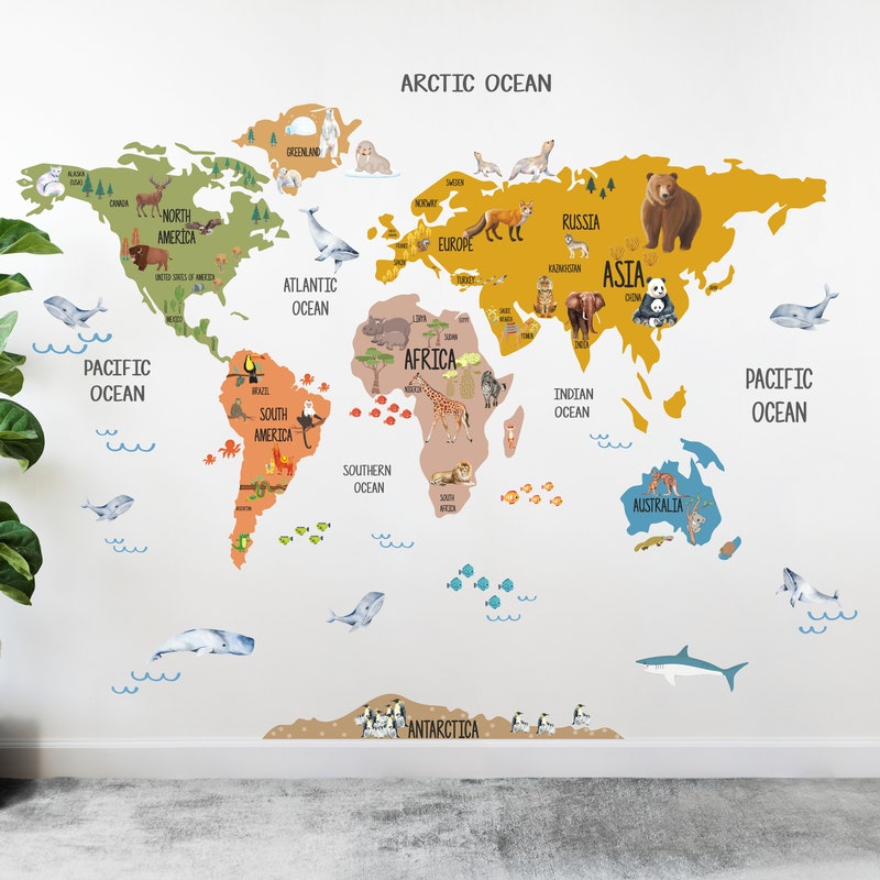 Map Wall Decal - Etsy