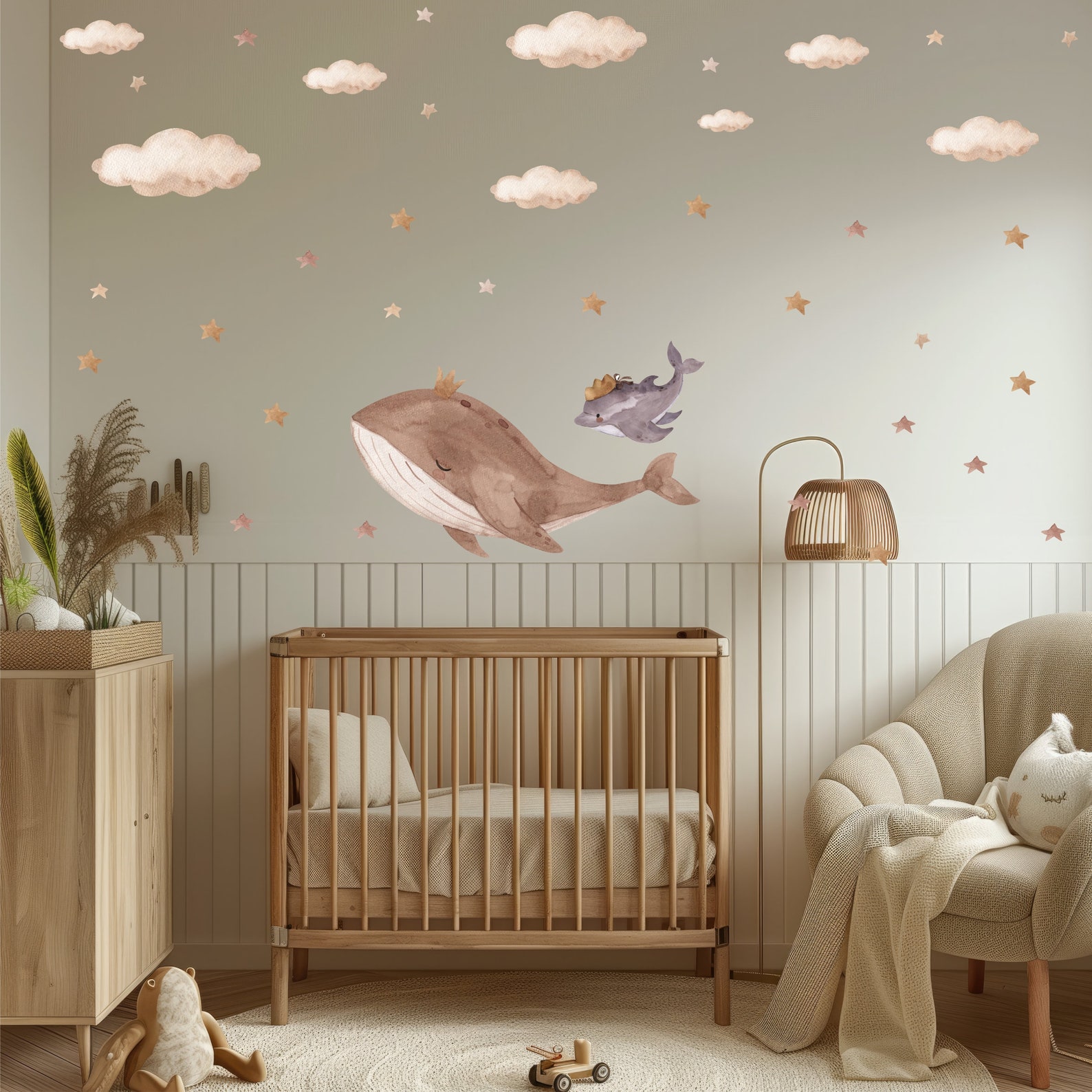 Whale Wall Decal / Nursery Room Wall Decal / Under the Sea Mural ...
