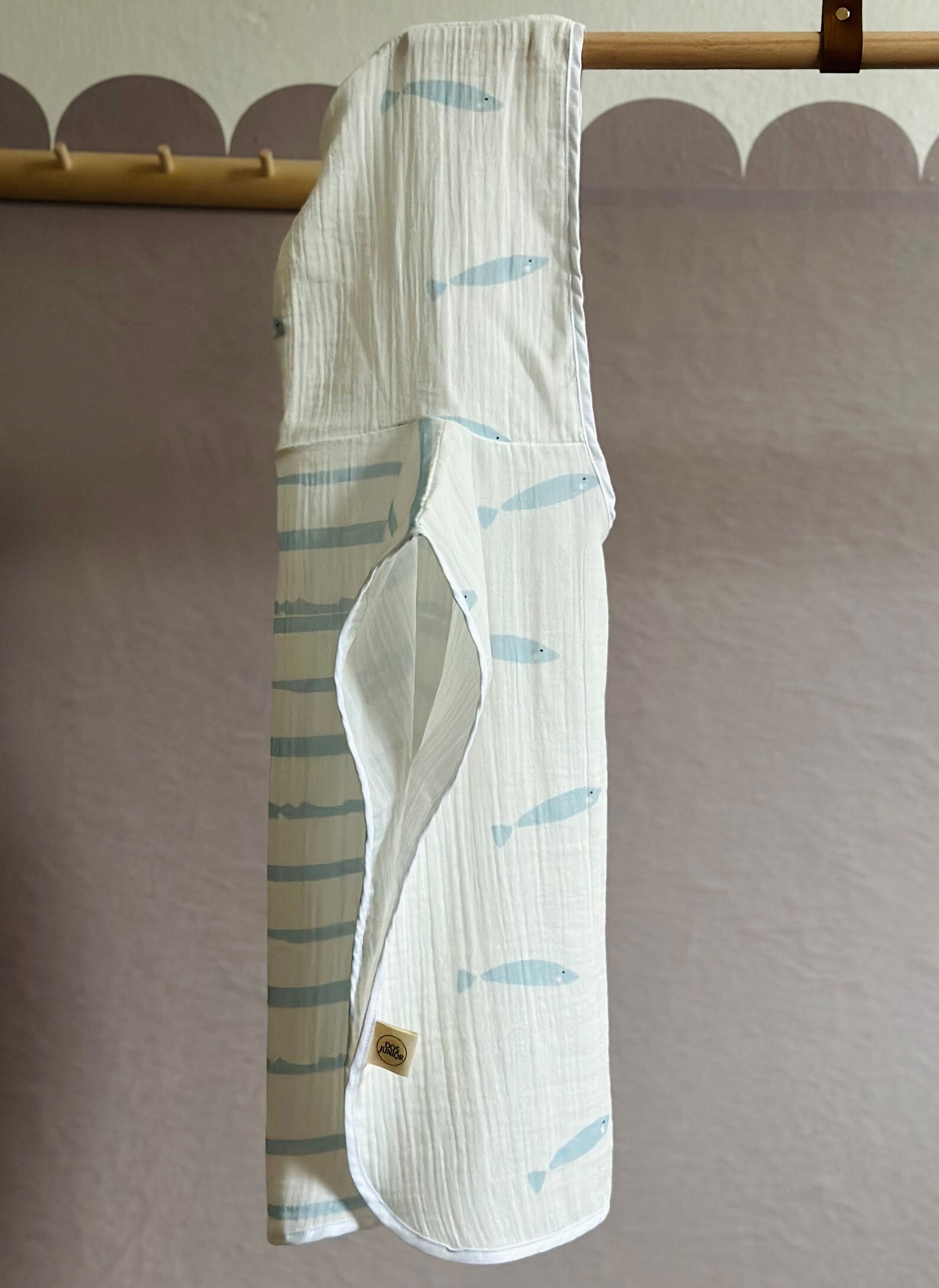 Organic Muslin Pancho Towel / Fish Poncho for Kids/ Hooded Towel Baby ...