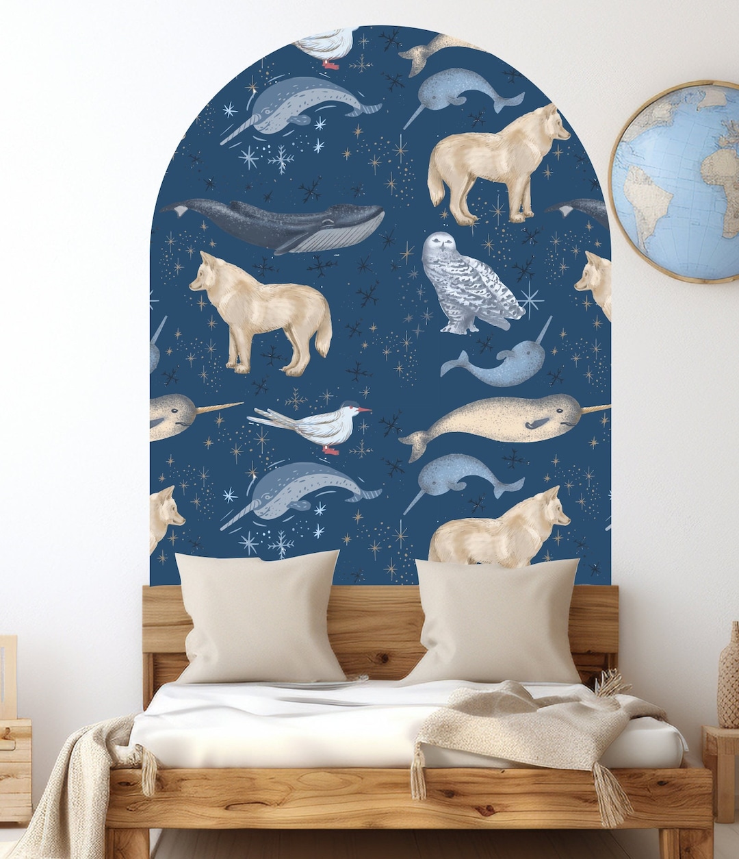 Artic Animals Headboard Mural / Bedhead Wall Decal / Arch Wall Decal ...