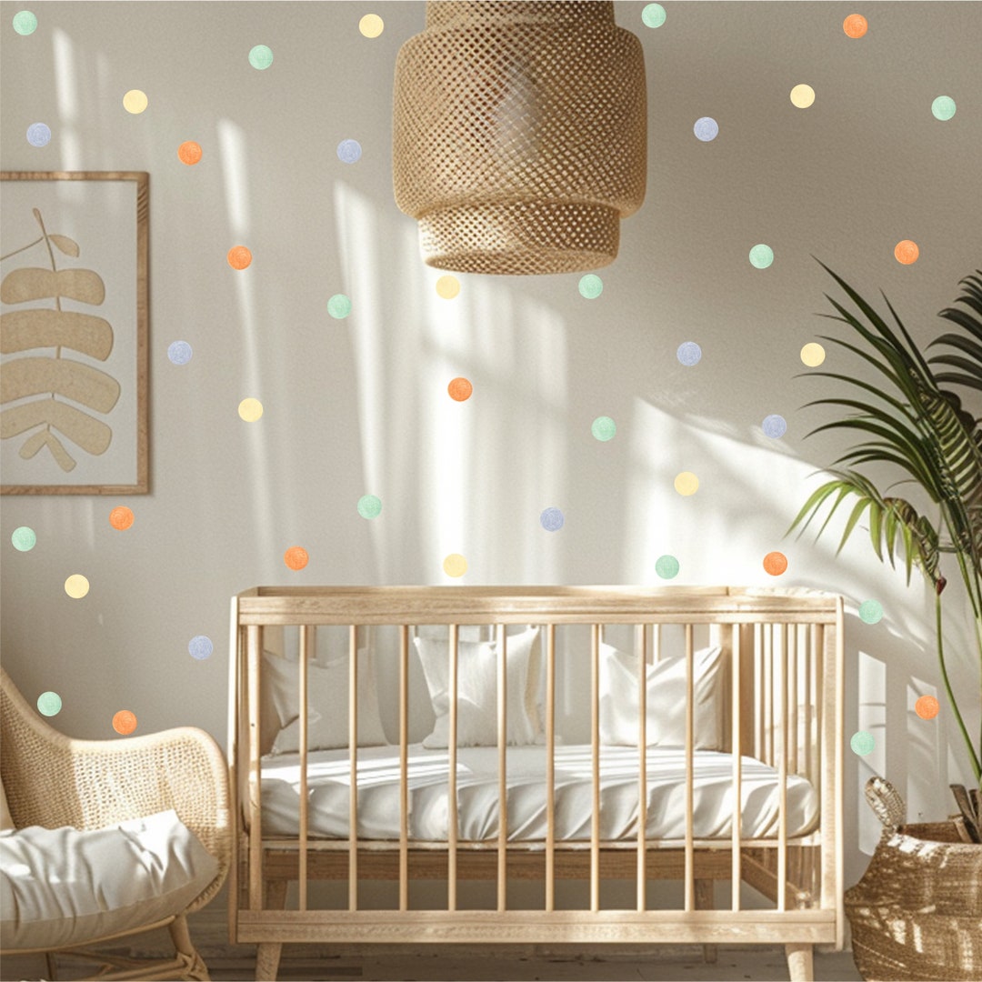 Colorful Polka Dots Wall Decals, Removable and Repositionable, Boho ...