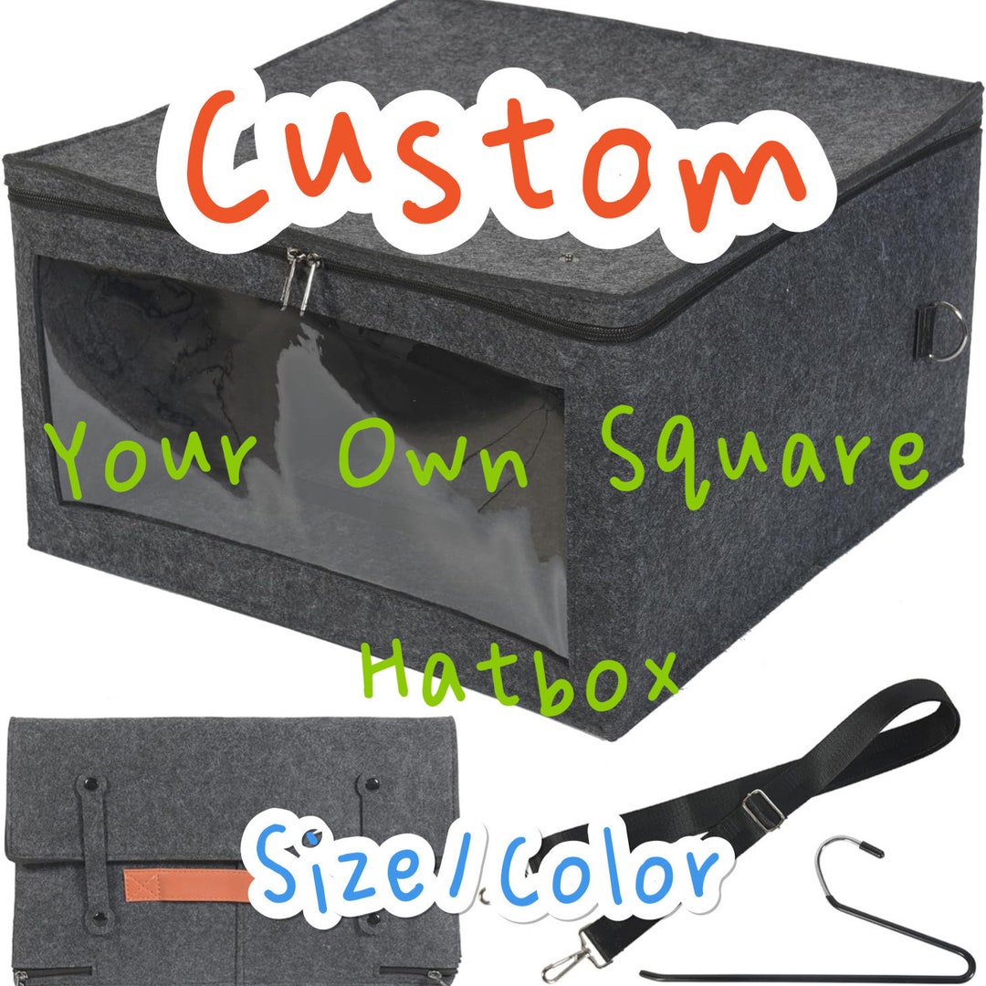 Custom Square Hat Boxes Square Foldable Travel Wide Brims Caps Storage ...