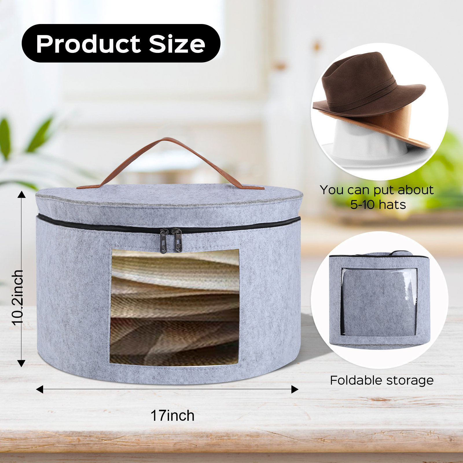 Hat Boxes for Women Storage & Men Hat Box Hat Storage Box - Large Hat ...