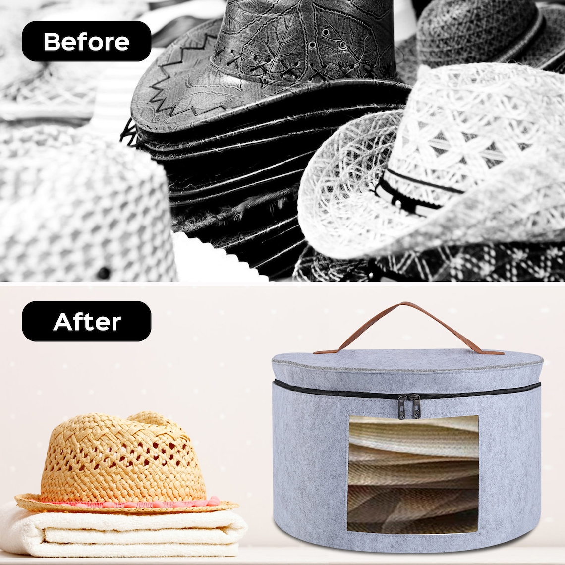 Hat Boxes for Women Storage & Men Hat Box Hat Storage Box Large Hat Box ...